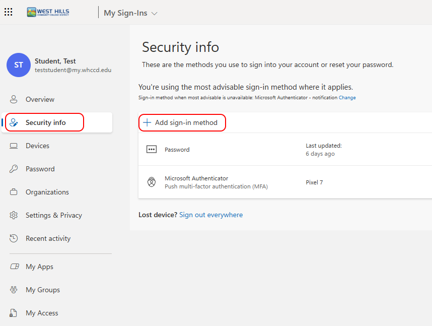 Managing 2-Factor Authentication Methods for your WHCCD Account – West Hills Answers
